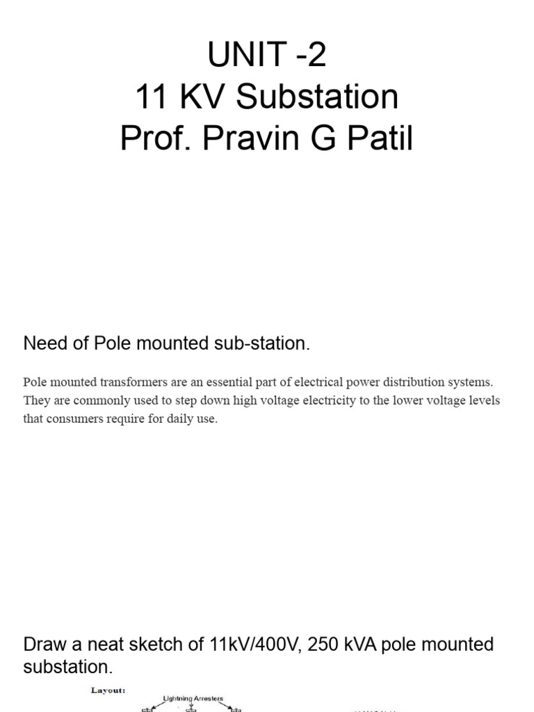 Unit-2 11 KV Substation | PDF | Transformer | Fuse (Electrical)