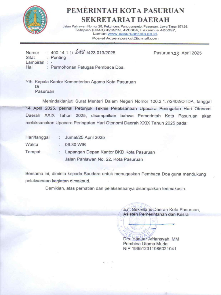 Pembaca Doa Jumat 25 April 2025 | PDF