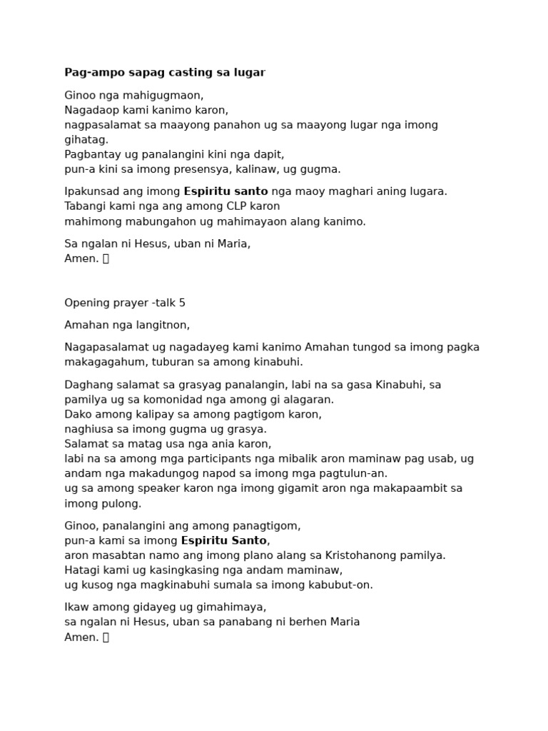 prayer for CLP | PDF