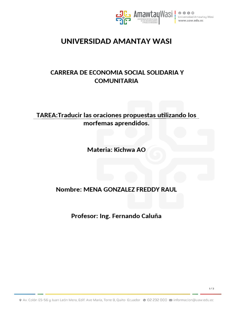 TA3 3ORACIONESdocx | PDF