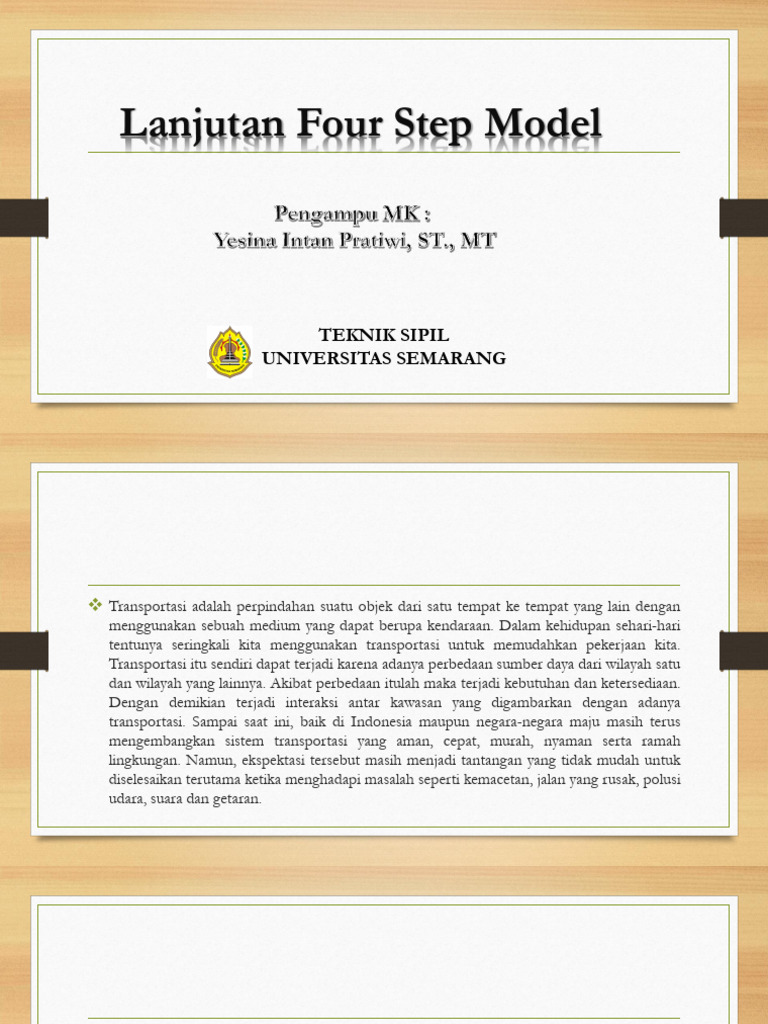Lanjutan Four Step Model Dan Distribusi Transportasi | PDF