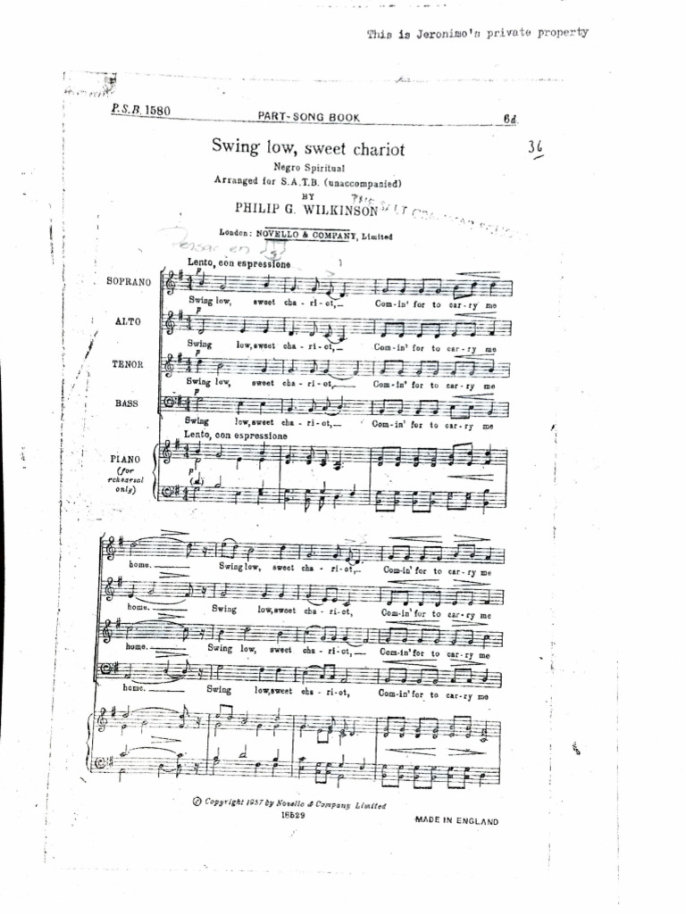 Swing Low Sweet Chariot - 024615 | PDF