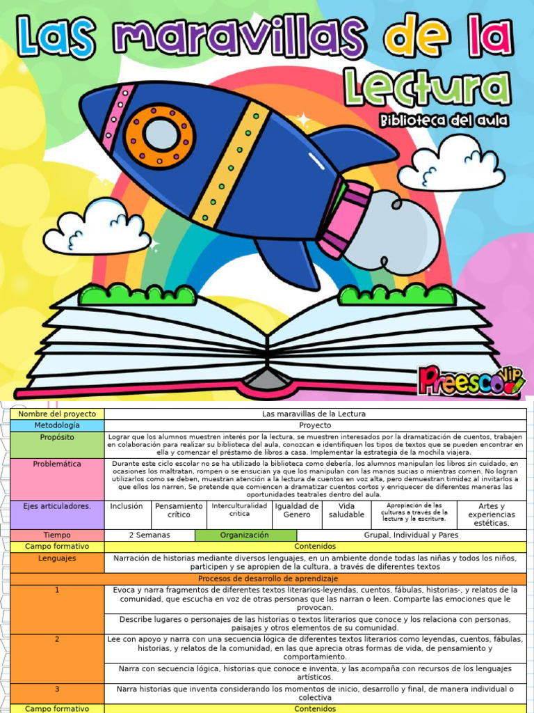 Proyecto Las Maravillas de La Lectura | PDF