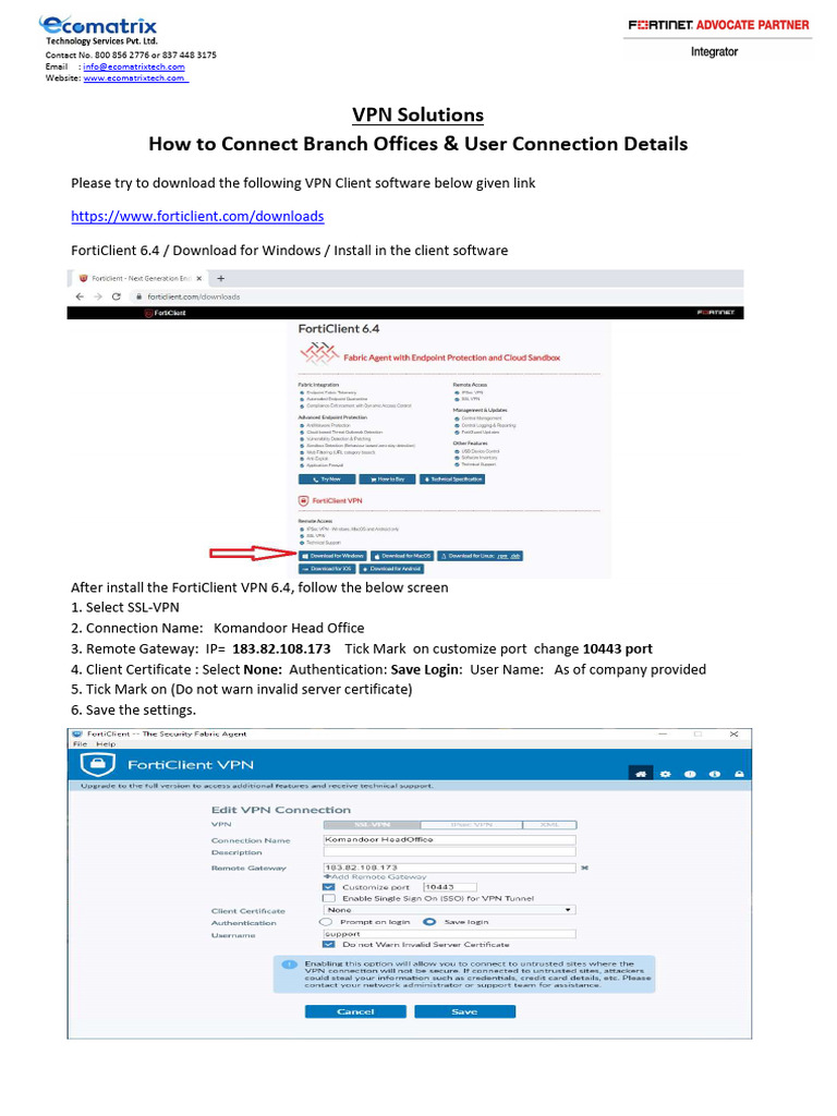 Forticlient VPN Client-Setup | PDF