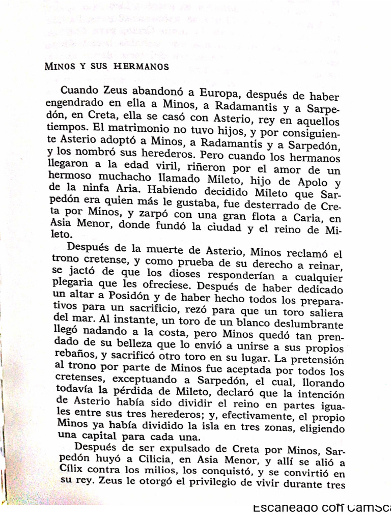 Minos y Sus Hermanos | PDF
