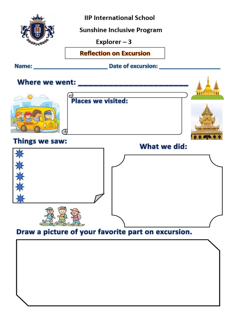Reflection on Excursion Worksheet - Explorer 3 | PDF