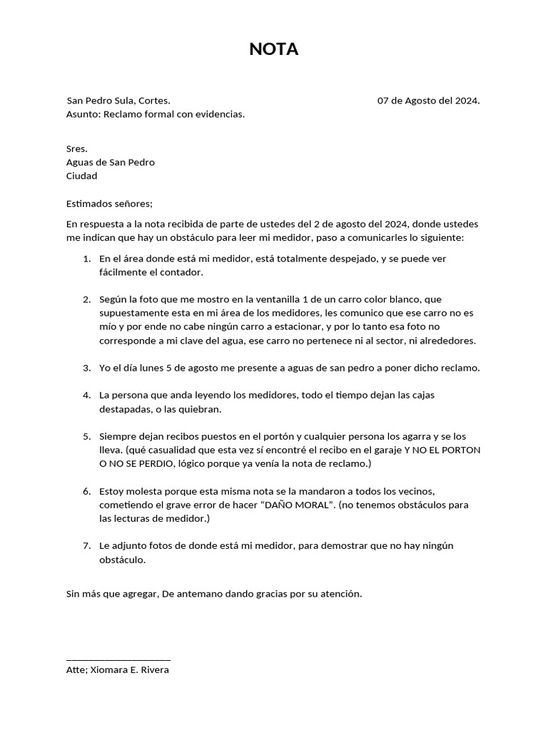 Nota Xiomara ADS | PDF