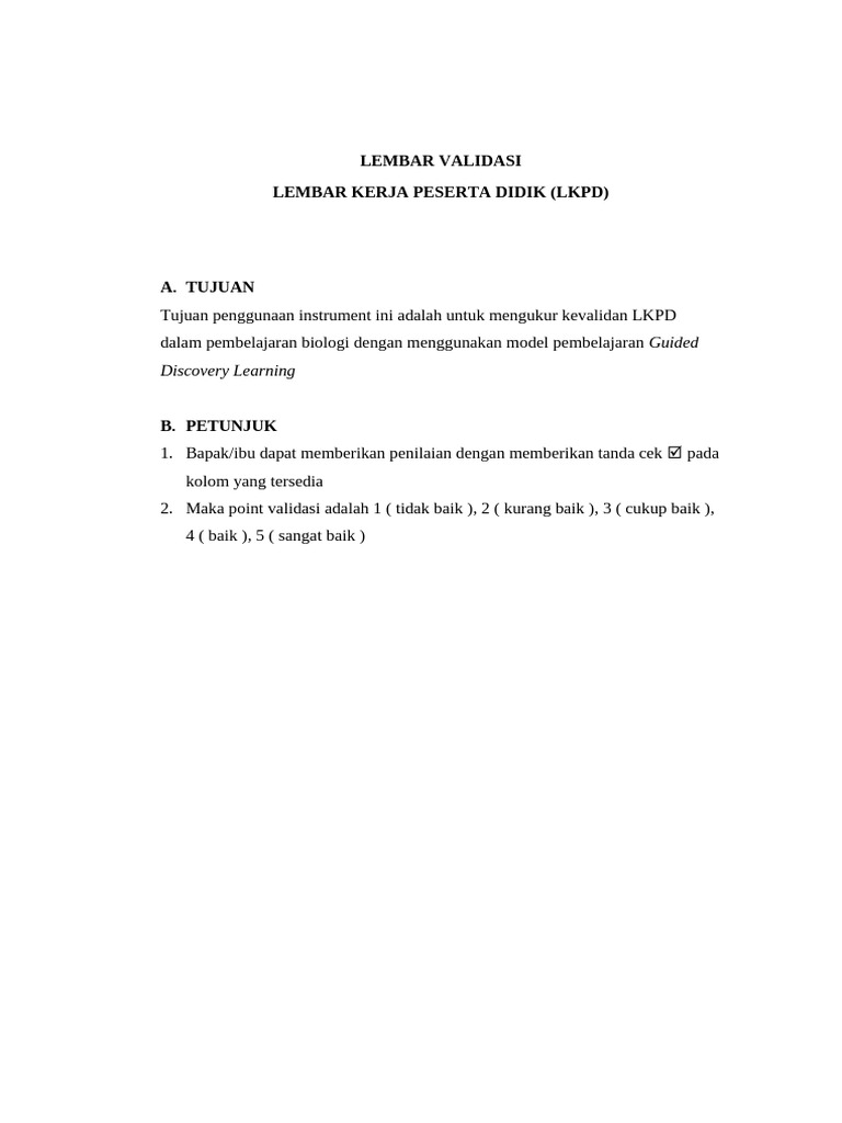 Bheti Wee Lembar Validasi LKPD Val. 2 | PDF