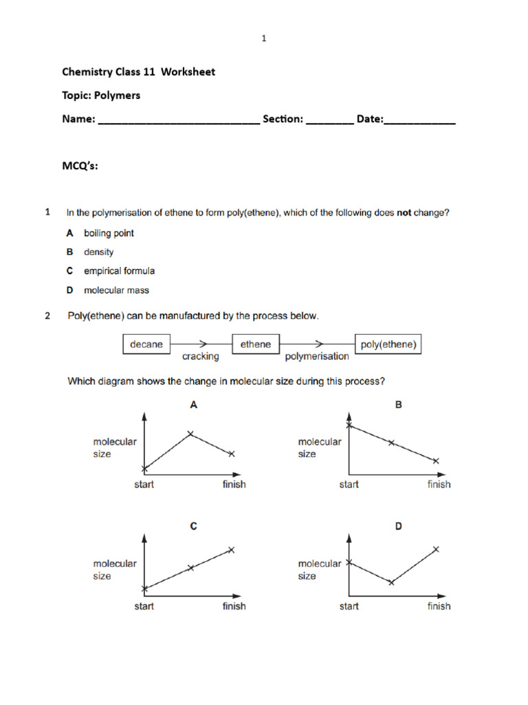 Addition and Condensation Polymers | PDF