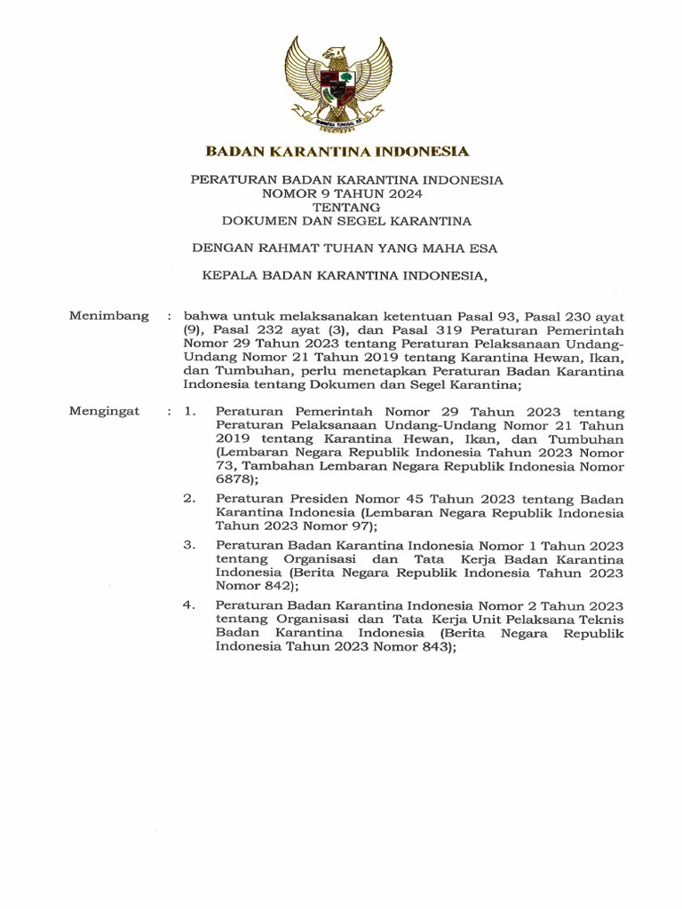 Perba 9 Tahun 2024 | PDF