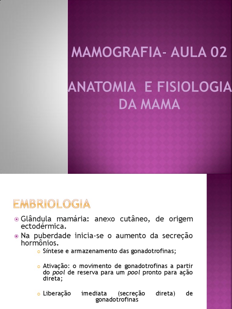 Aula 02 - Anatomia Da Mama | PDF | Seio | Menstruação