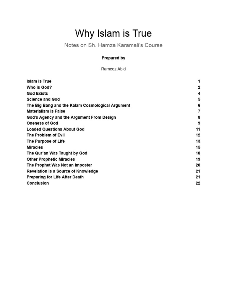 Why Islam Is True | PDF | God In Islam | Atheism