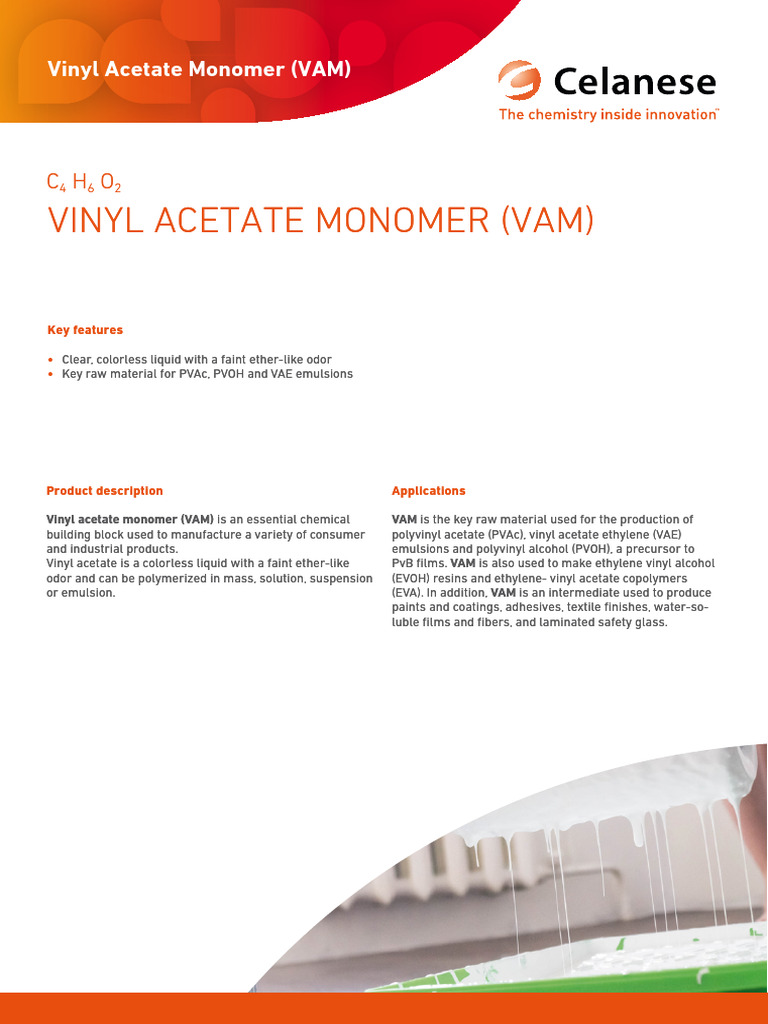 Vinyl Acetate Monomer (VAM) Overview | PDF | Materials