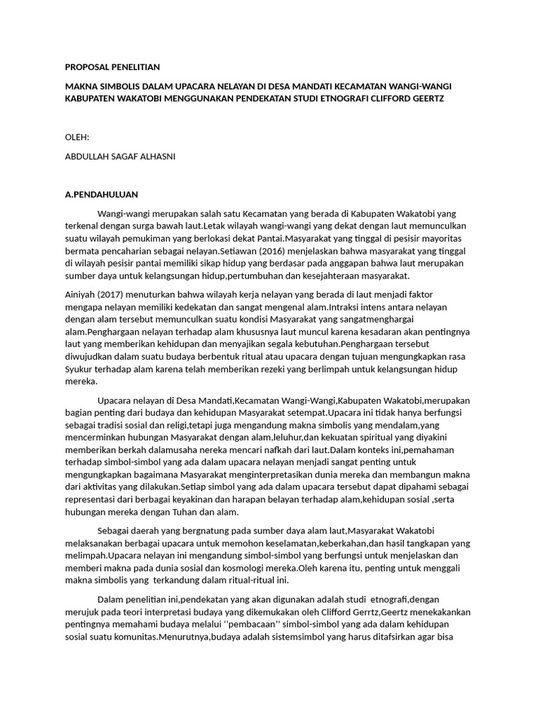 Makna Simbolis Upacara Nelayan Wakatobi | PDF