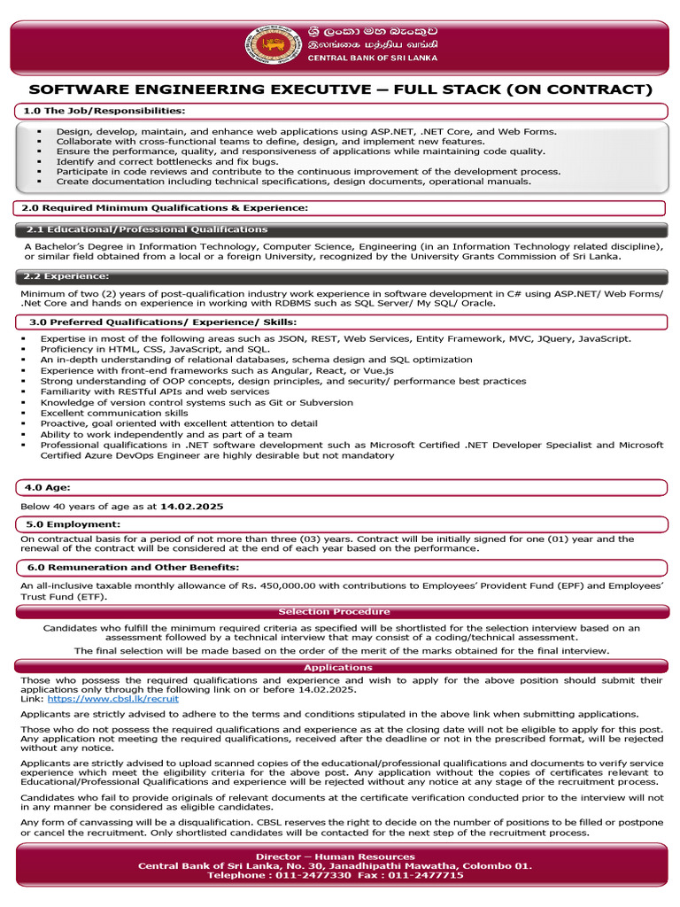 Software Engineering Executive Full Stack CBSL | PDF | Java Script | Entity Framework