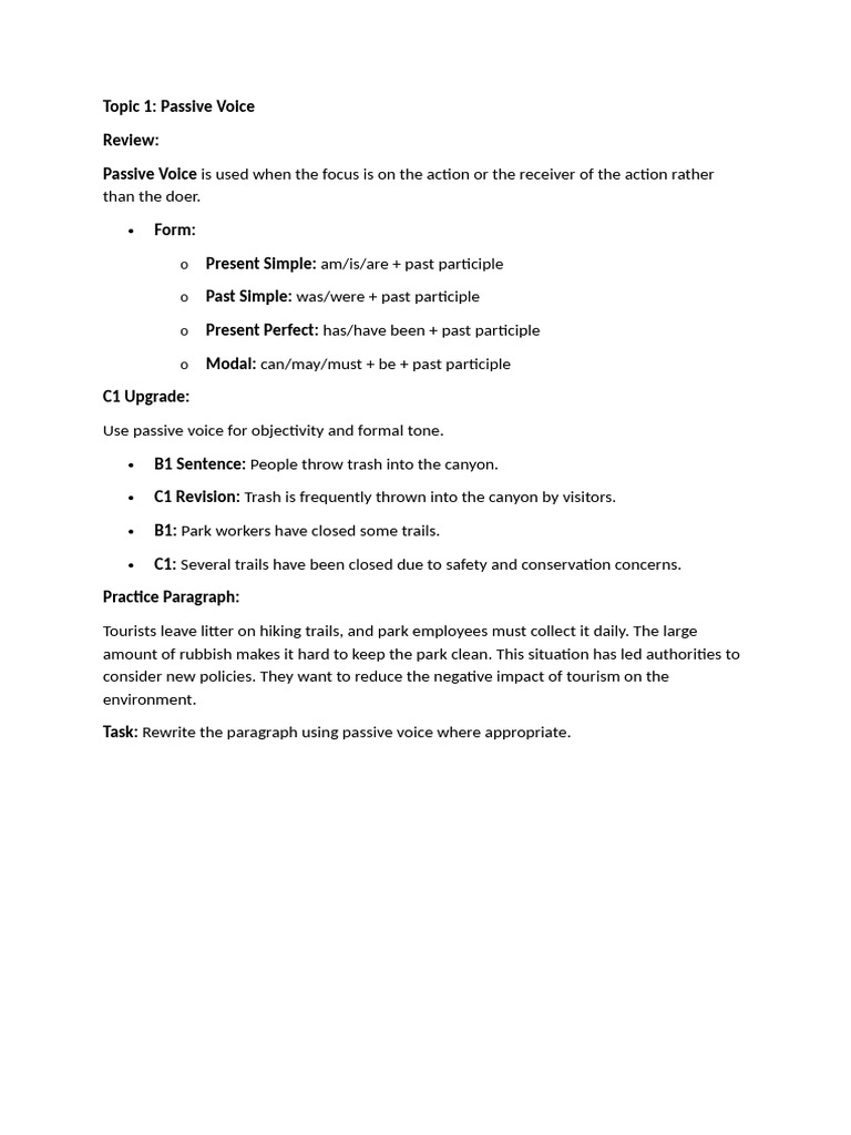 Passive Voice, Relative Clause, Participle Phrase | PDF | Linguistic ...