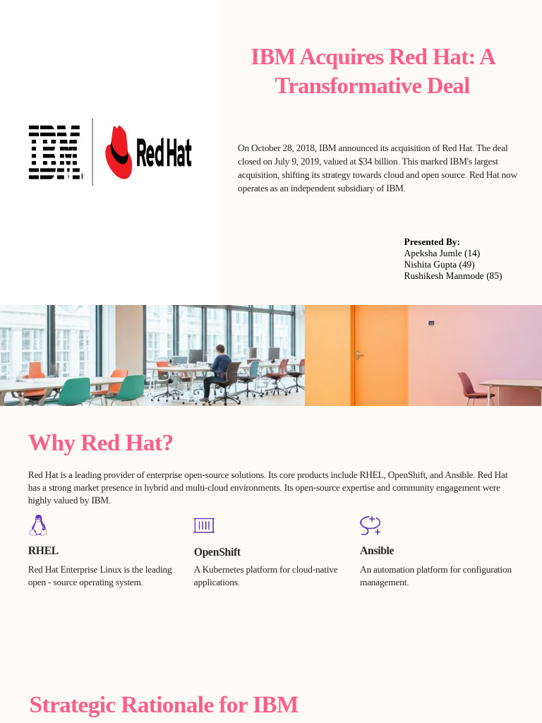IBM Acquires Red Hat - Group No. 9 - Assignment 2 | PDF | Red Hat | Cloud Computing