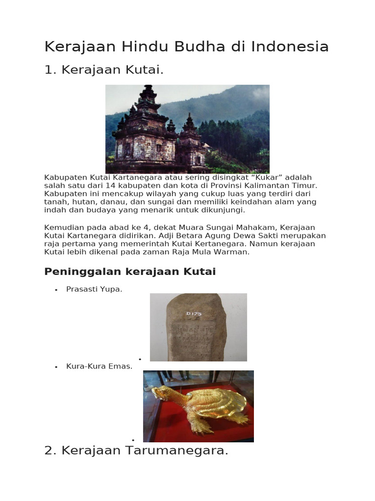 Sejarah Kerajaan Hindu Budha di Indonesia | PDF