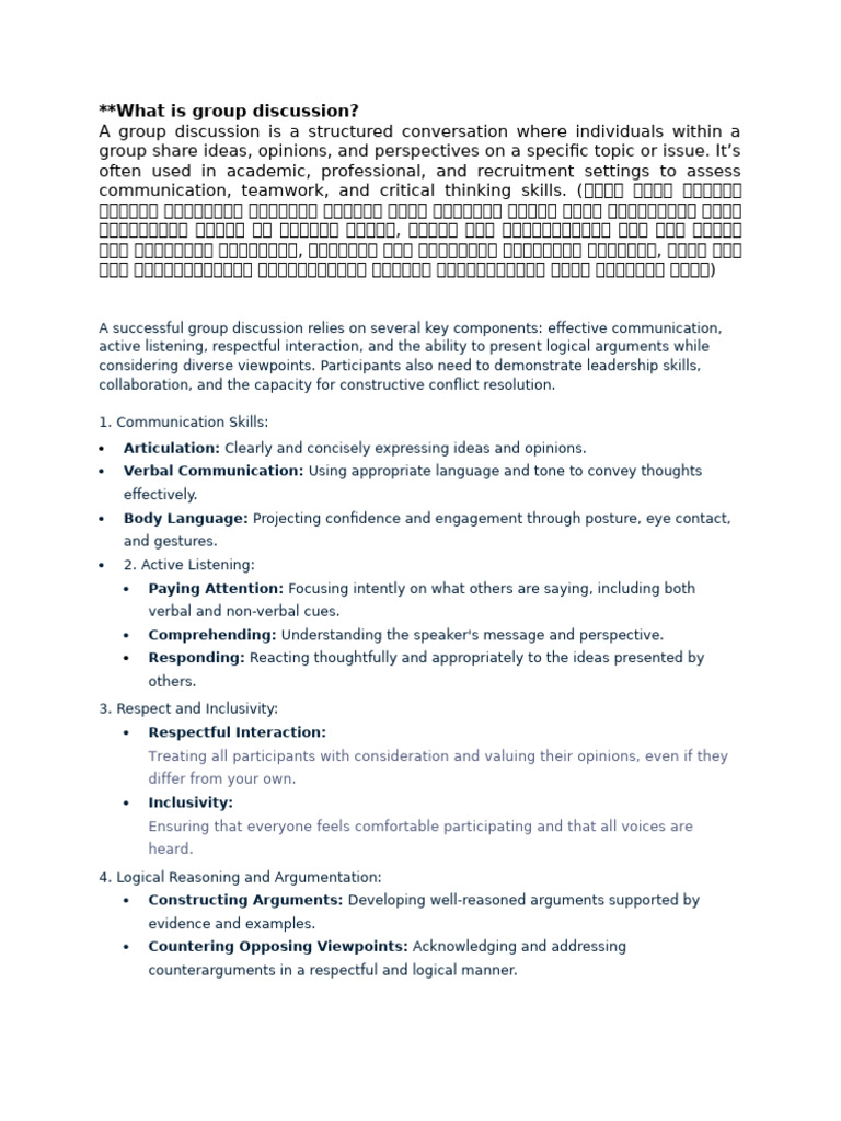 Group Discussion | PDF