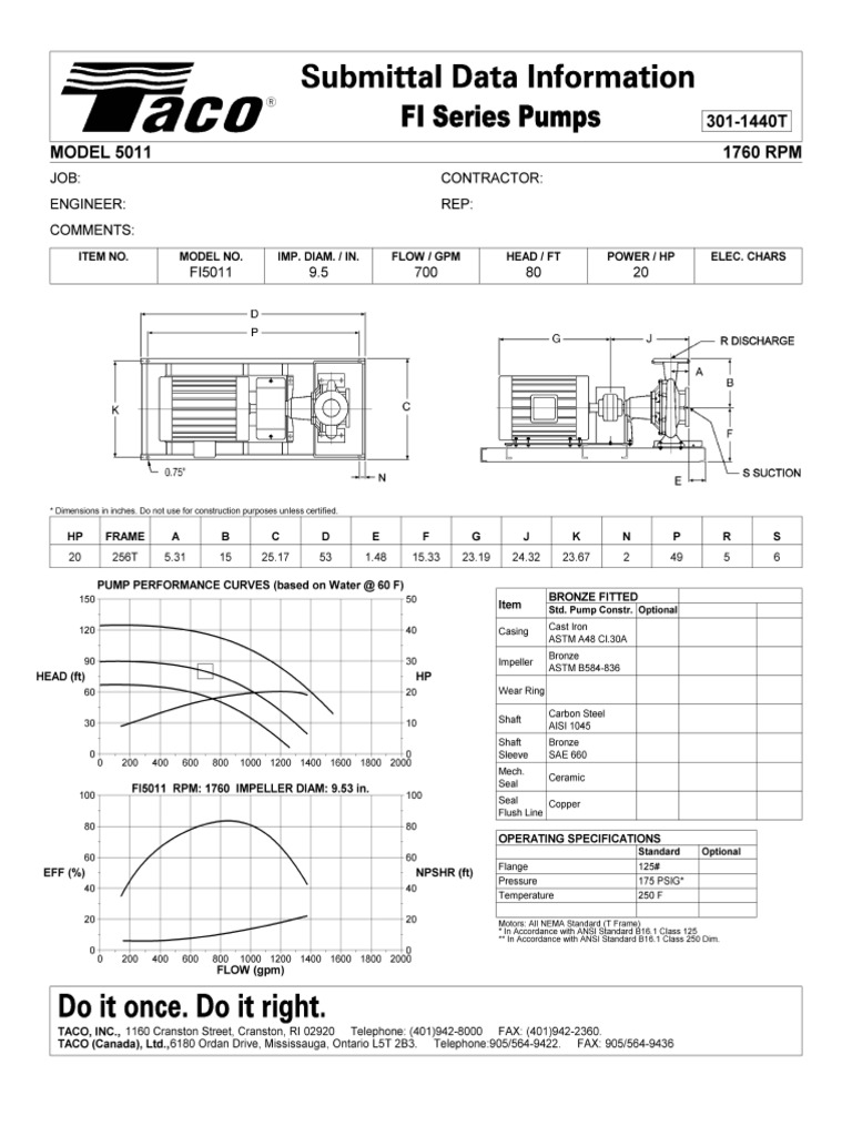TTQ - SAQ - Bombas Taco Horizontal - 2 | PDF