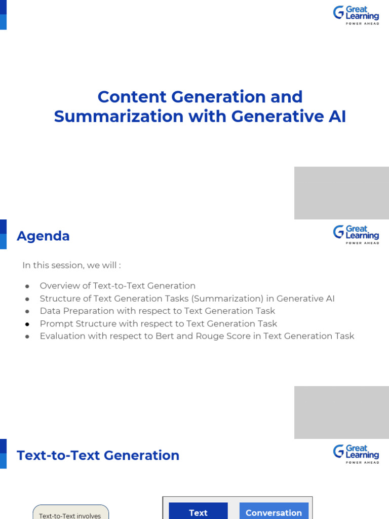 Generation and Summarization With Gen AI | PDF | Learning | Information ...