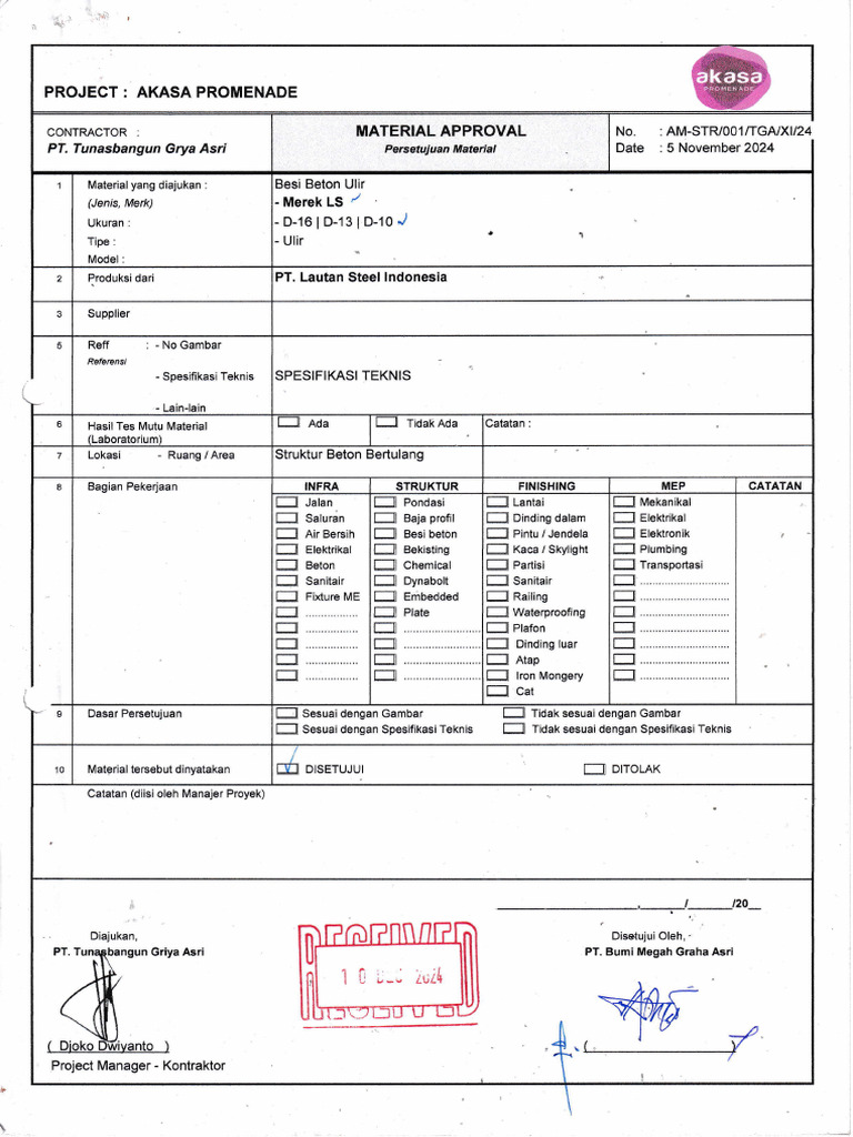 Persetujuan Material Besi Merk LS | PDF