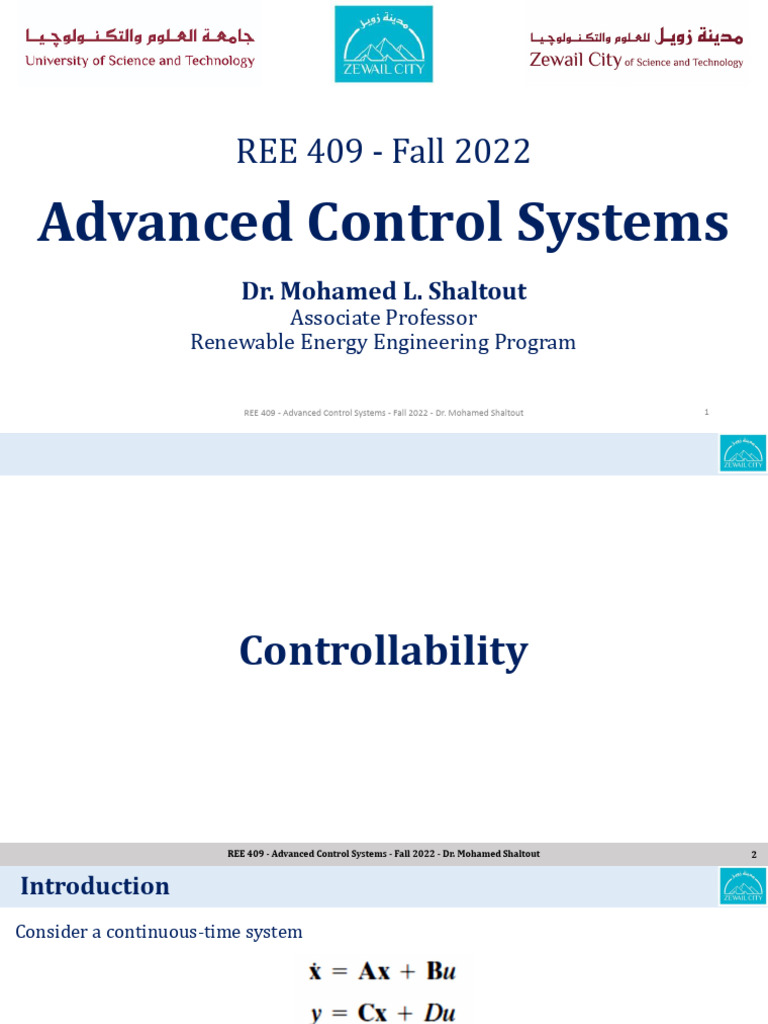 04-Controllability and Observability | PDF | Eigenvalues And Eigenvectors | Matrix (Mathematics)