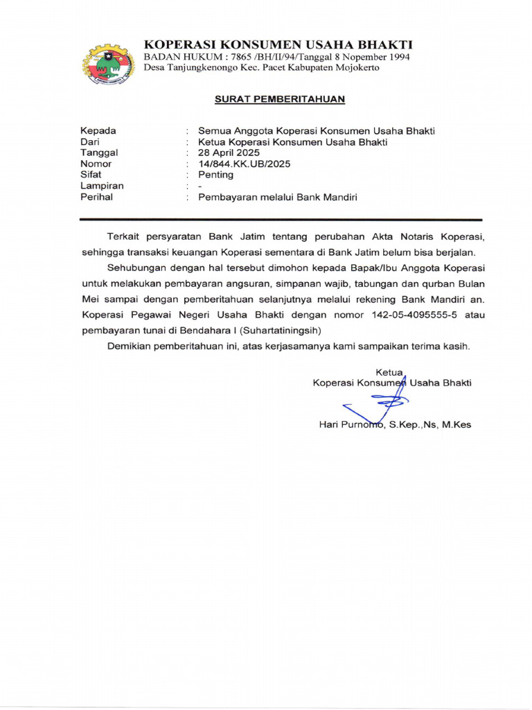 Surat Pemberitahuan | PDF