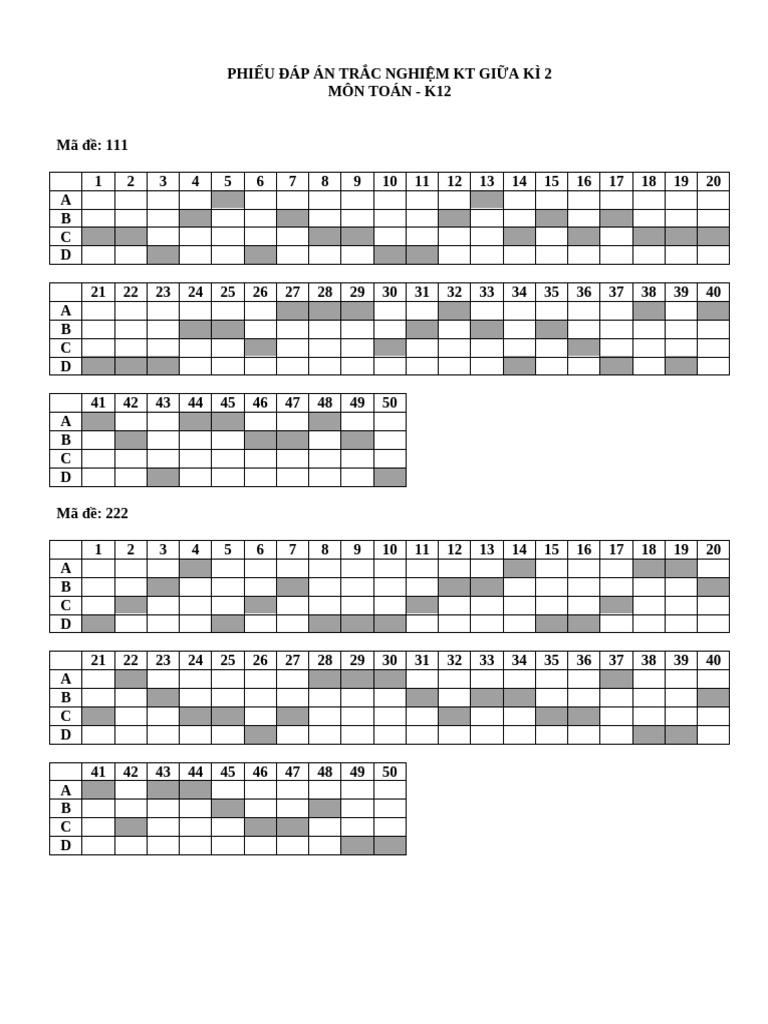 TOÁN-KT GI A KÌ 2-K12 - Dapan | PDF