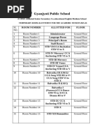 Class Wise Room Allotment 2025-26 | PDF