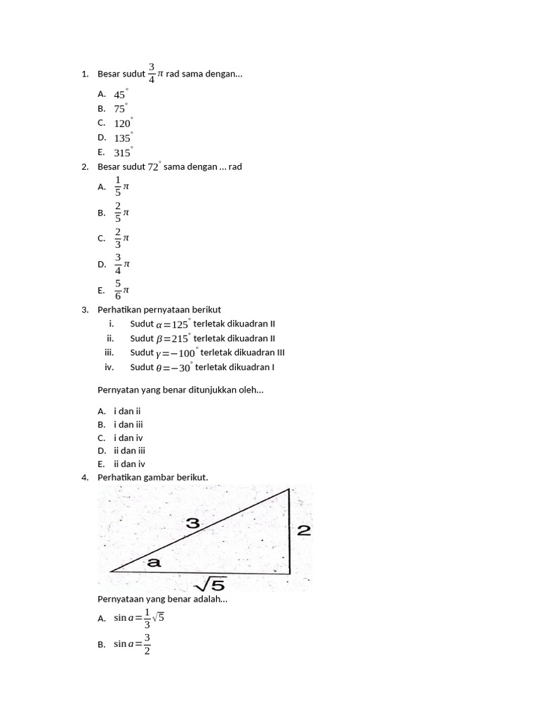 Latihan Trigono 1 | PDF