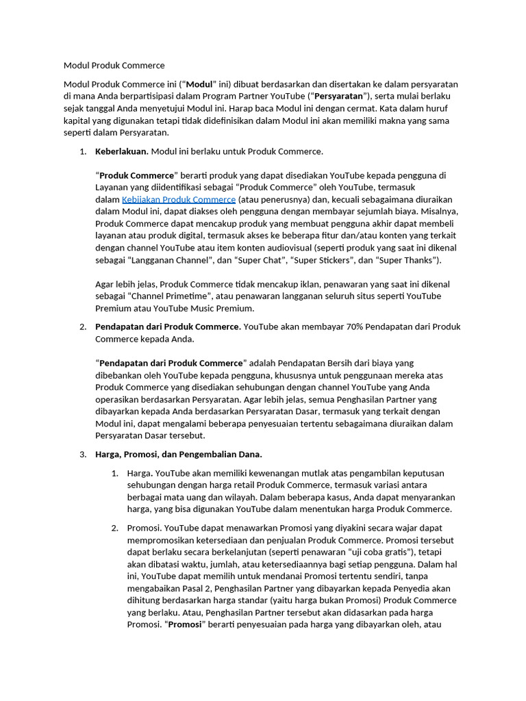 Modul Produk Commerce YT | PDF