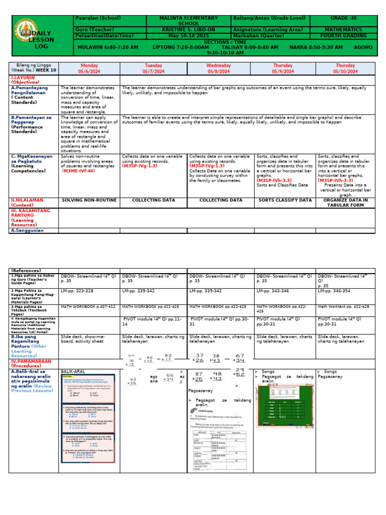 Math DLL Q4 WK5 | PDF