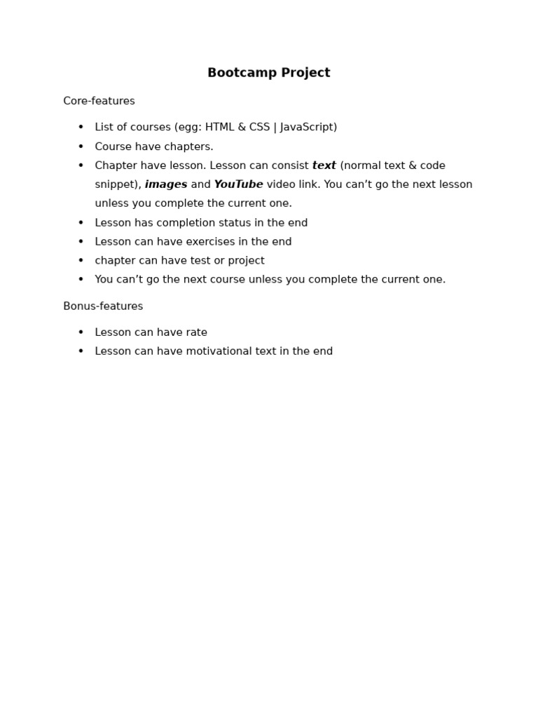 Bootcamp Course Structure Overview | PDF