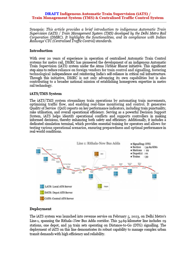 Indigenous Train Supervision System Overview | PDF | Rail Transport ...