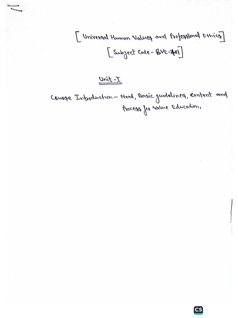 (Bve-401) - Uhvpe Notes - Unit-I | PDF