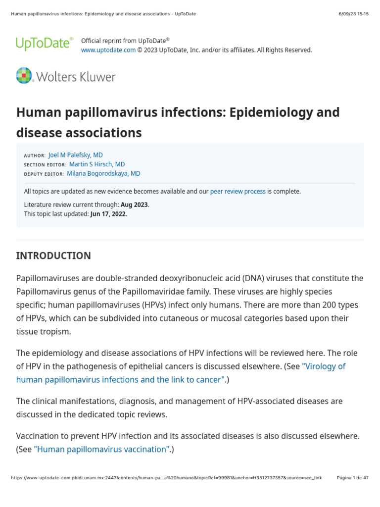 Human Papillomavirus Infections Epidemiology And Disease Associations 4321