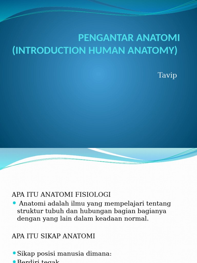 Pengantar Anatomi (Introduction Human Anatomy) - 1 | PDF