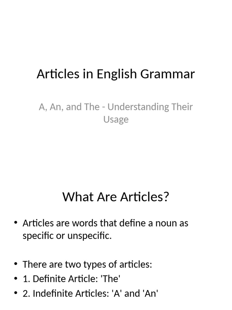 Articles Presentation 1 | PDF