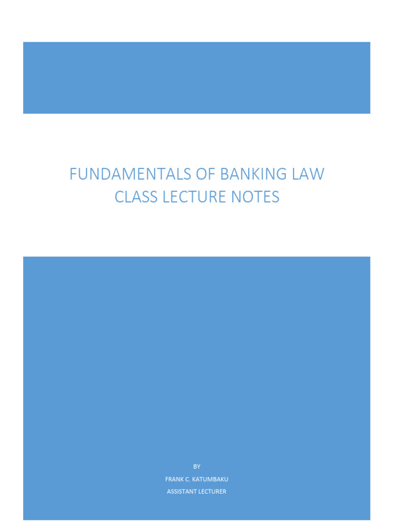 BANKING LAW SUMMARY NOTES DBF 2xx | PDF | Negotiable Instrument | Banks
