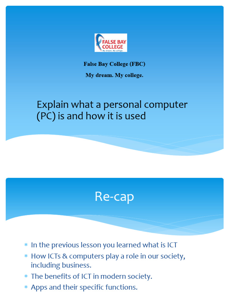 Intro To Computers Revised | PDF | Personal Computers | Desktop Computer
