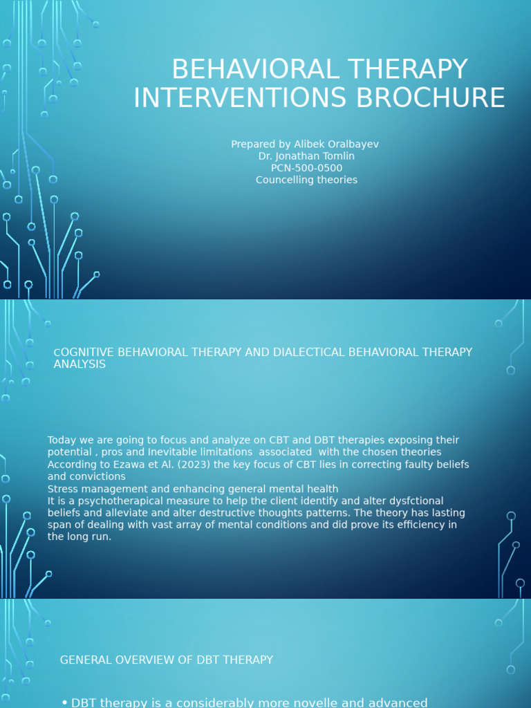 Presentation CBT and DBT | PDF | Cognitive Behavioral Therapy | Dialectical Behavior Therapy
