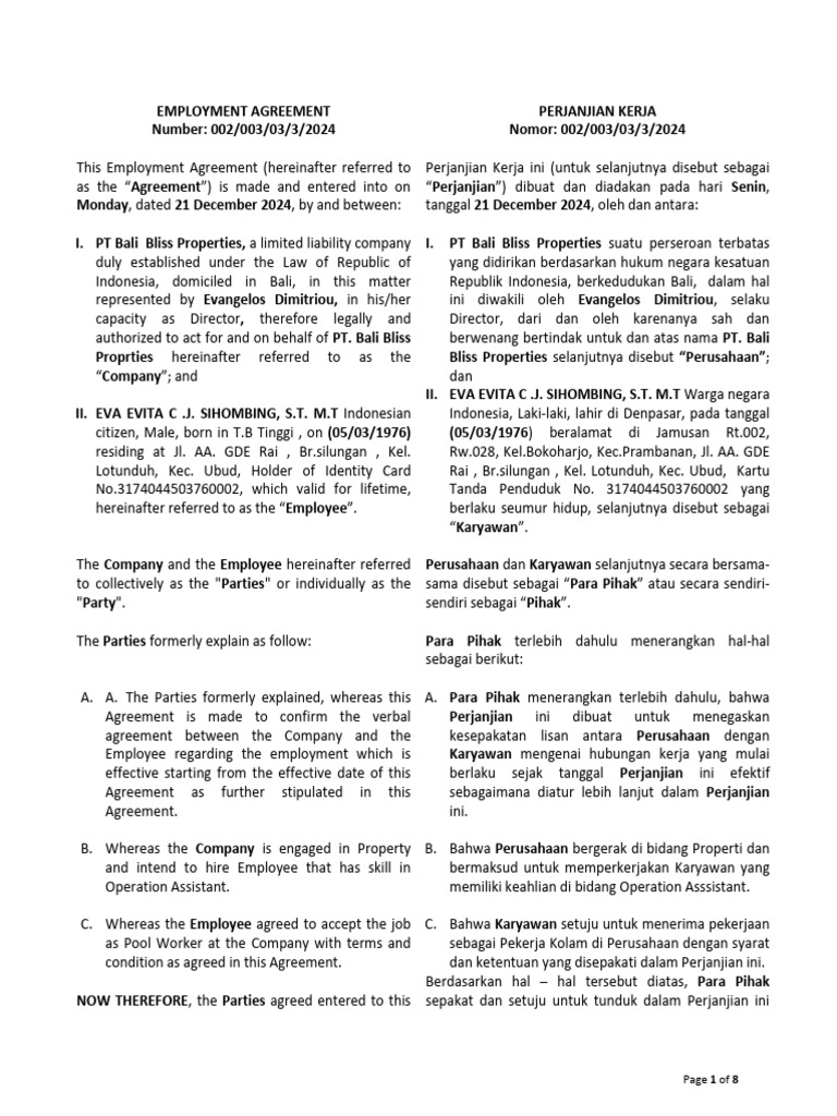 BU EVA CONTRACT | PDF