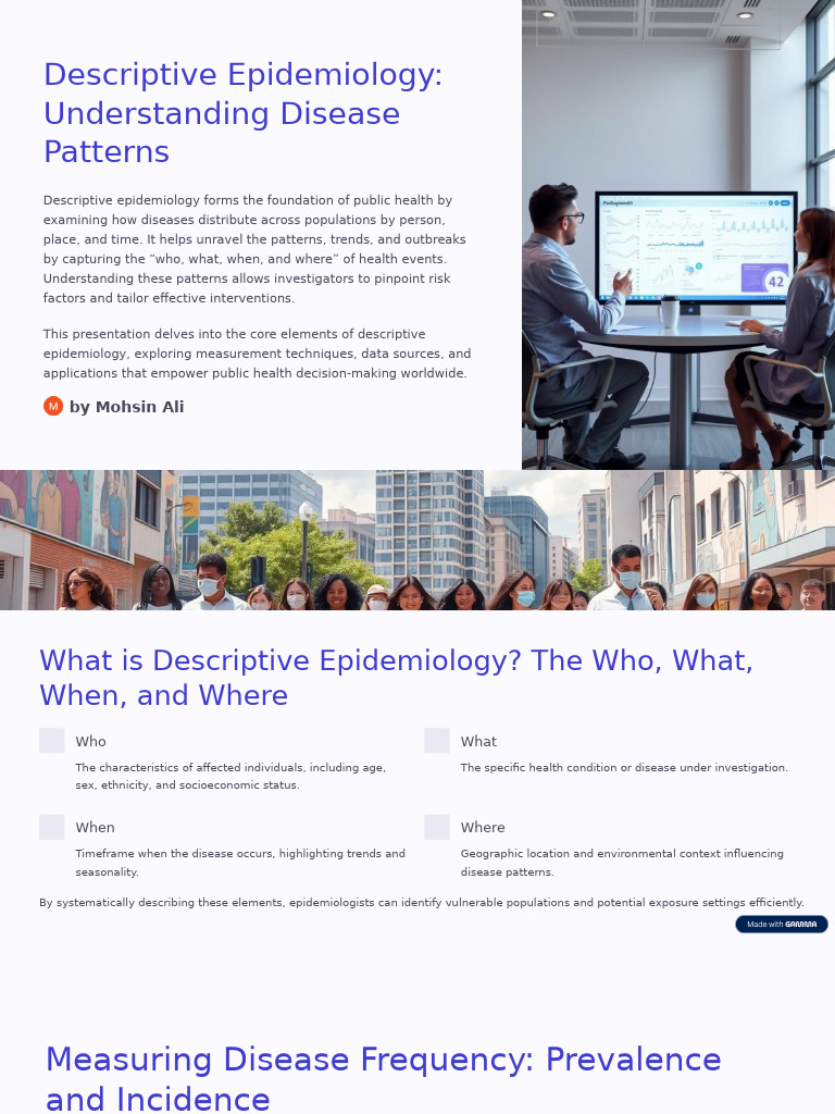 Descriptive Epidemiology Understanding Disease Patterns | PDF ...