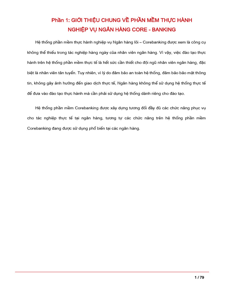 Huong Dan Su Dung Phan Mem Core-Banking | PDF