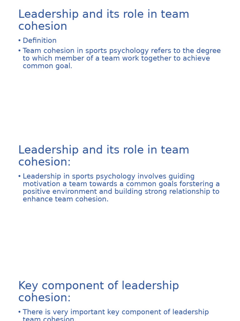 Leadership's Impact on Team Cohesion | PDF