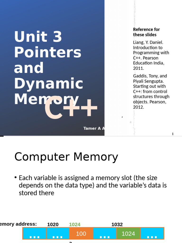 CIE 202 - Unit 03 - Pointers and Dynamic Memory | PDF | Pointer (Computer Programming ...