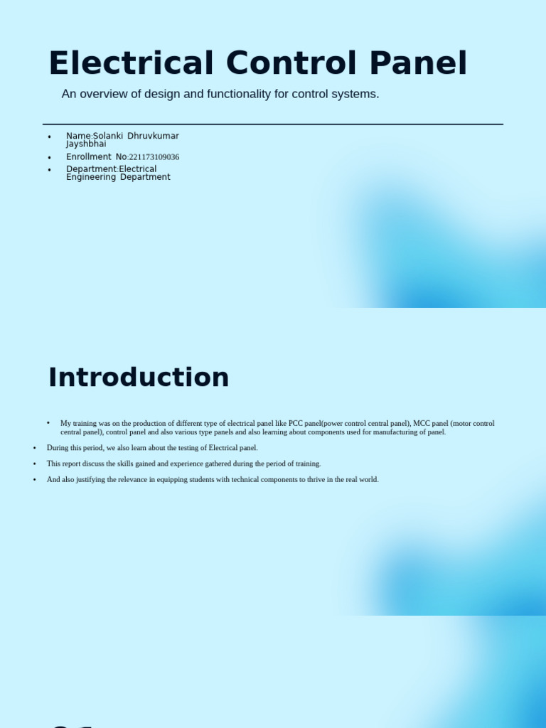 Electrical Control Panel | PDF | Reliability Engineering | Programmable Logic Controller