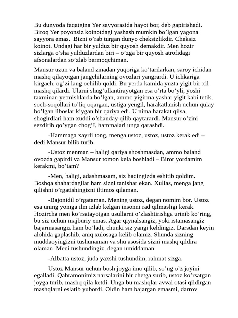 1-Qism Voqealar Uchun Variant | PDF