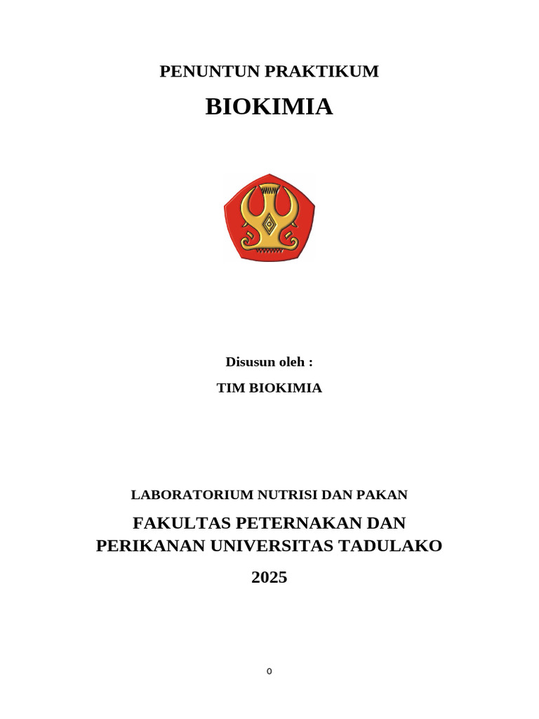 PENUNTUN PRAKTIKUM BIOKIMIA 2025 Fix | PDF